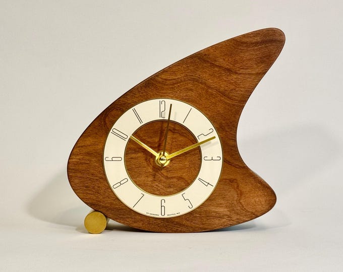 Mid-century Modern Boomerang Clock - Handmade Standing Table Mantle ...