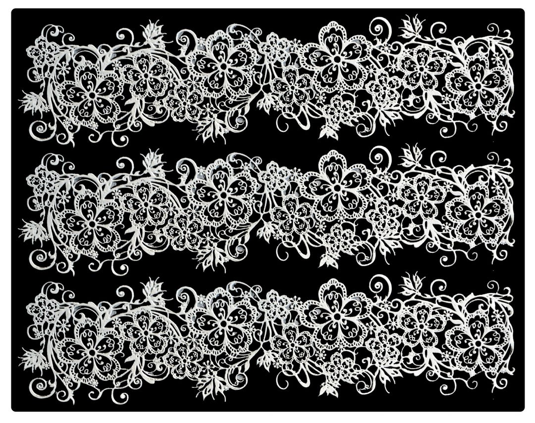 3 X Simply Heaven Edible Ready Made Cake Lace Made From Mat 45, Total ...