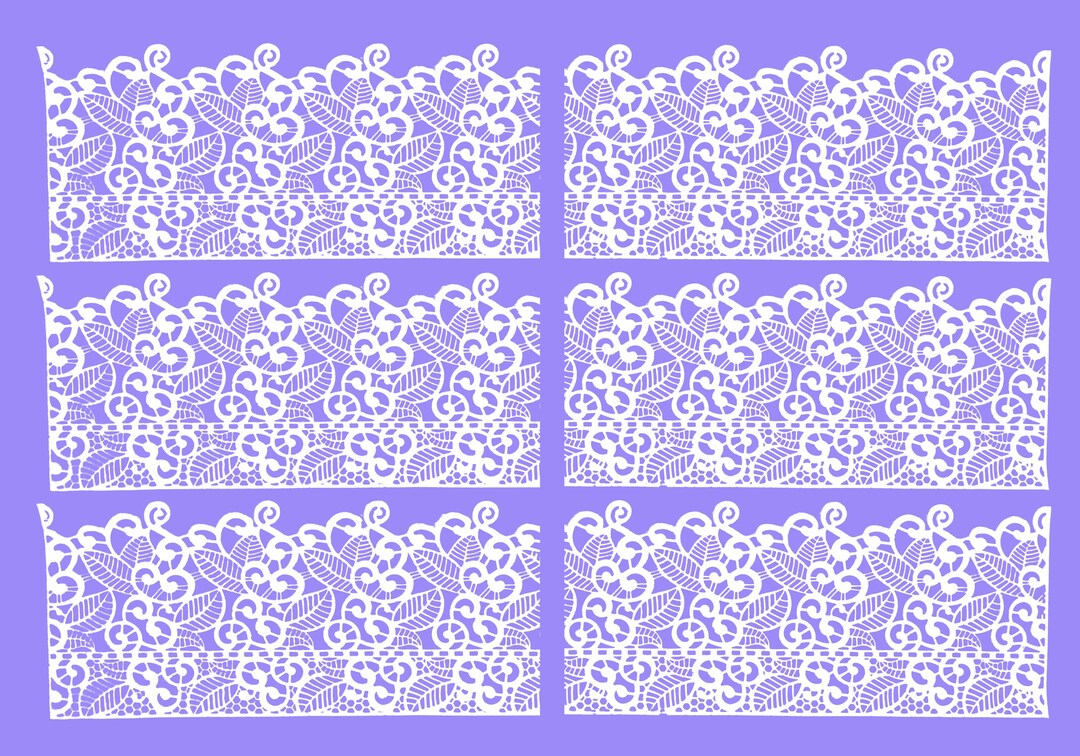 6 X Simply Heaven Edible Ready Made Cake Lace 4 Different Colours Made ...
