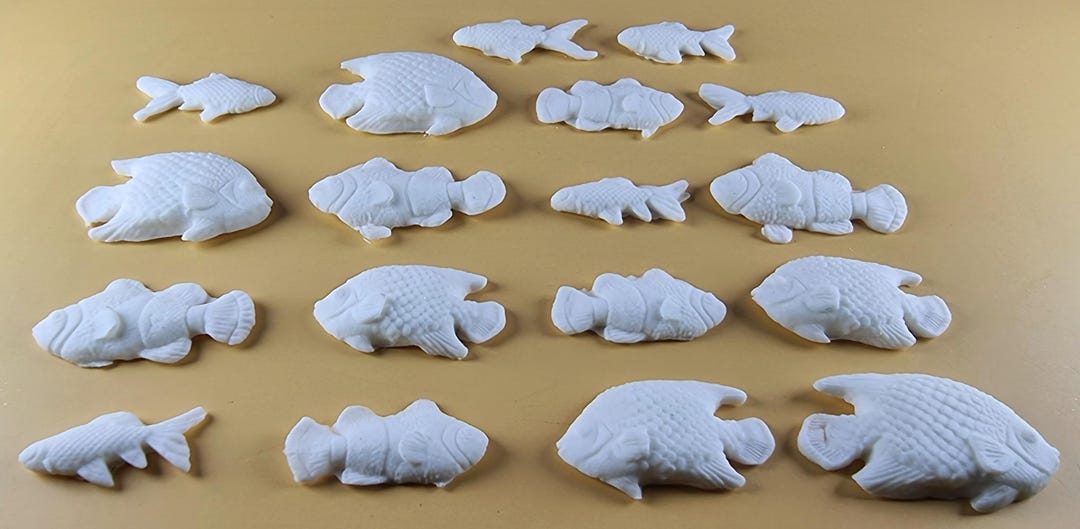 13 X Edible 3D 40mm Fish Set, Icing Toppers, Cake Cupcakes Decorations ...
