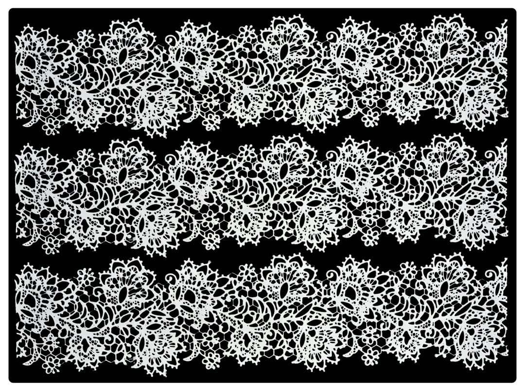 3 X Simply Heaven Edible Ready Made Cake Lace Made From Mat 50, Total ...