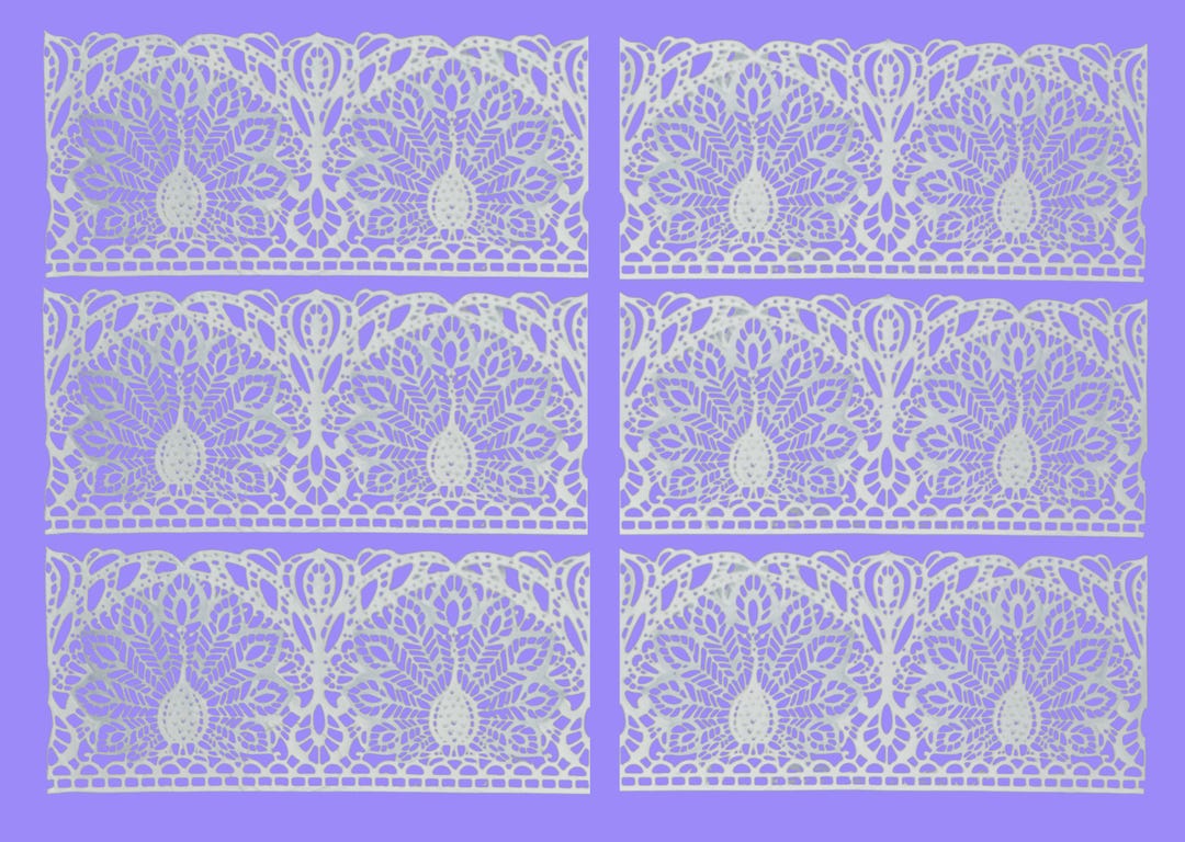 6 X Simply Heaven Edible Ready Made Cake Lace 4 Different Colours Made ...