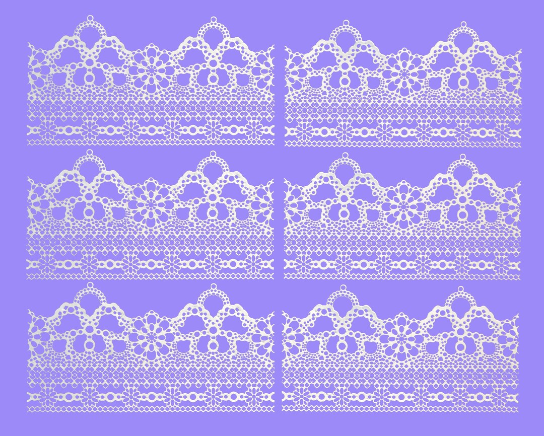 6 X Simply Heaven Edible Ready Made Cake Lace 4 Different Colours Made ...