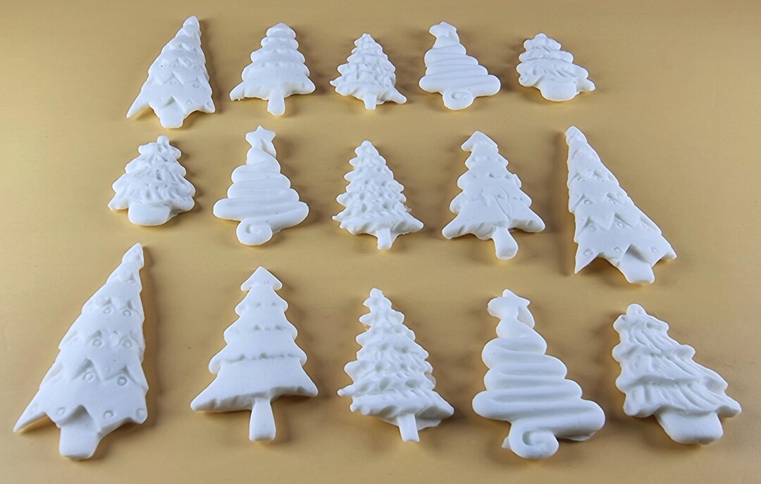 15 X Edible 3D 45mm Christmas Trees, Icing Toppers, Cake Cupcakes ...