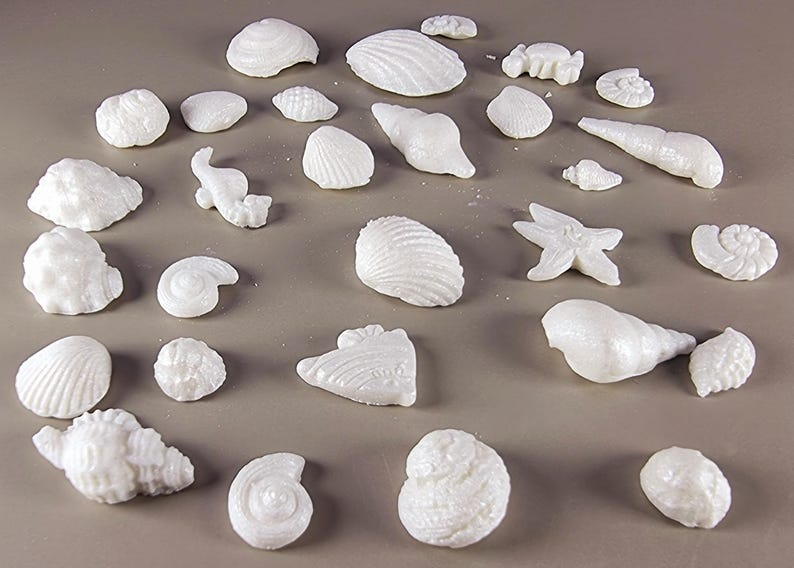 30 X Edible 3D Seashells Shells Shells Icing Toppers, Cake Cupcakes ...