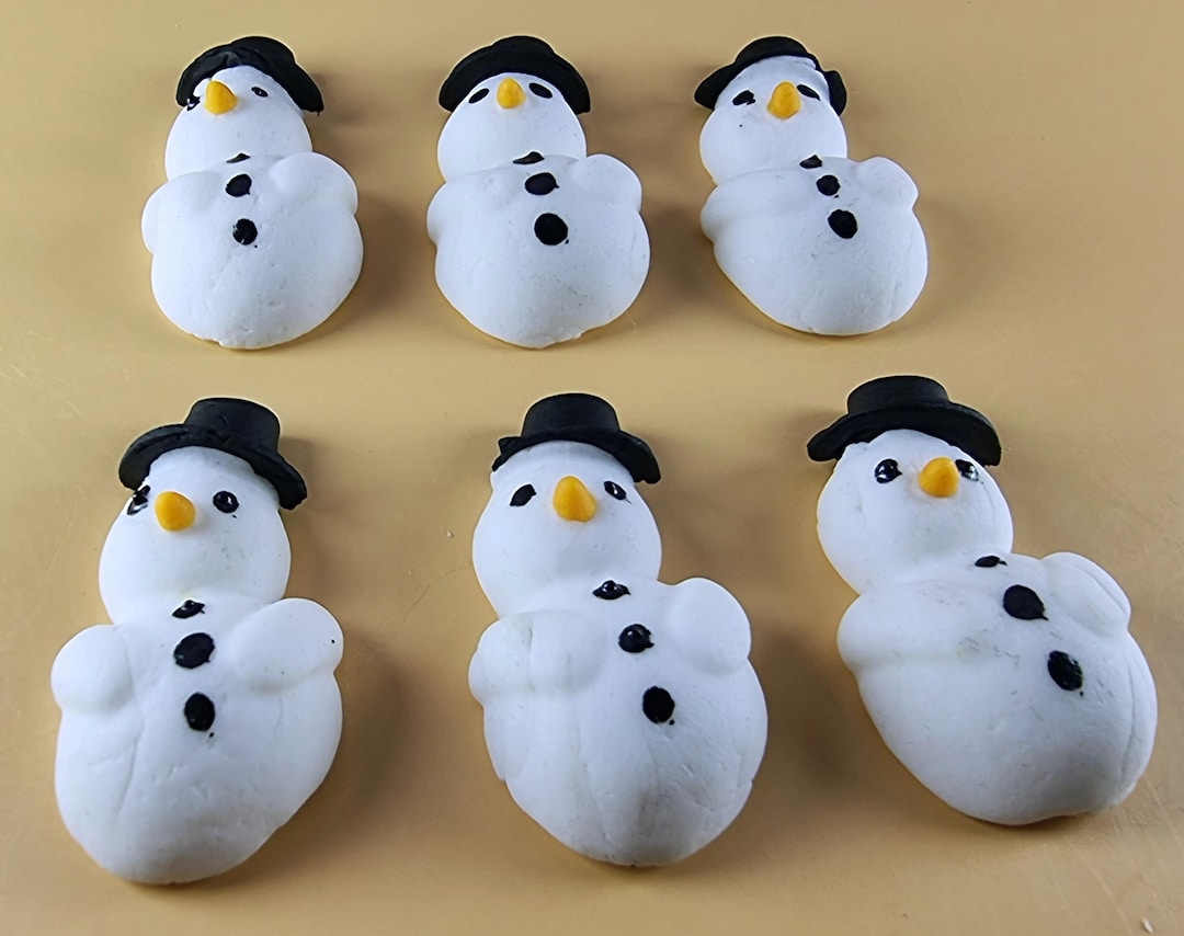 6 X Edible 3D 45mm Snowmen, Snowman Christmas Icing Toppers, T132 - Etsy