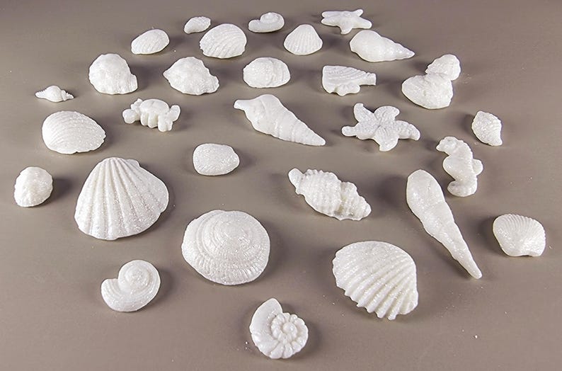 30 X Edible 3D Seashells Shells Shells Icing Toppers, Cake Cupcakes ...