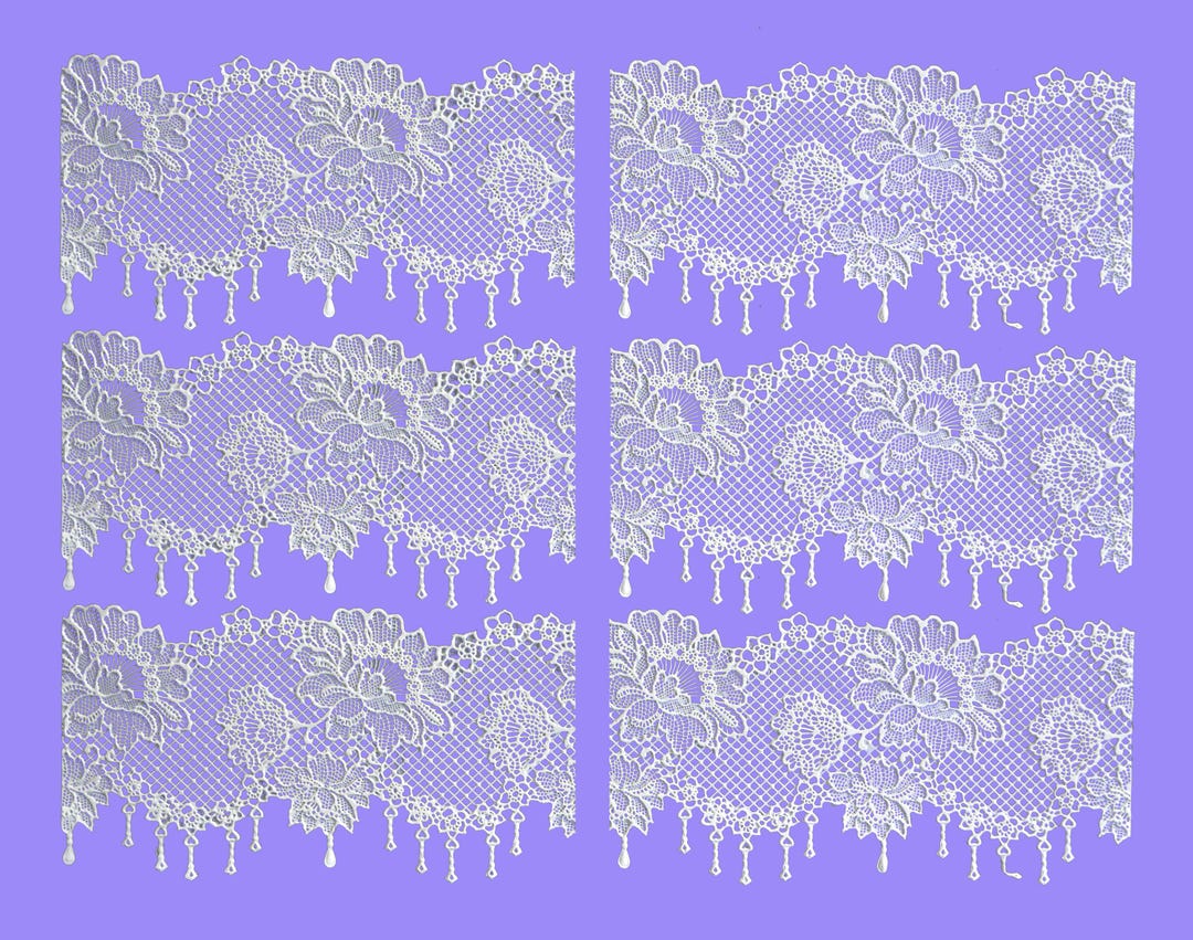 6 X Simply Heaven Edible Ready Made Cake Lace 4 Different Colours Made ...