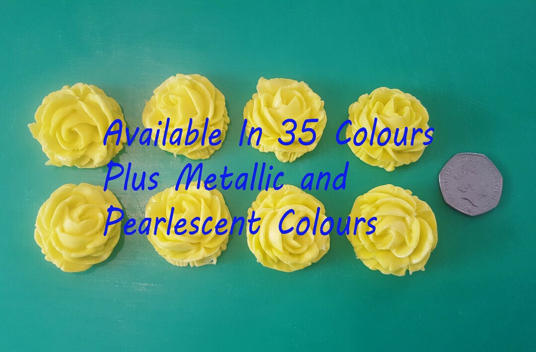 8 X Extra Large Handmade 3D Rose Flowers, Cupcake Cake Toppers ...