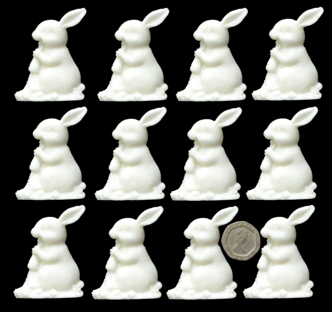 12 X Edible Handmade 3D, Bunny Rabbits, Cake, Cupcake Toppers ...