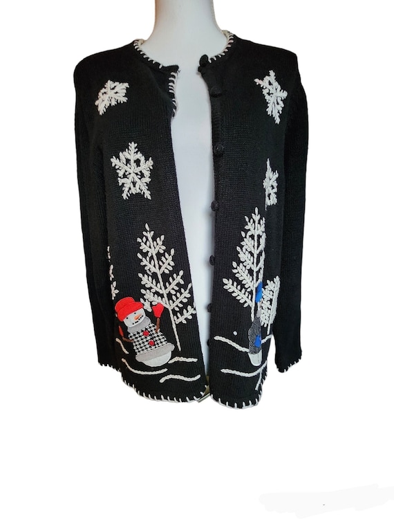 Vintage snowman & snowflake - Gem