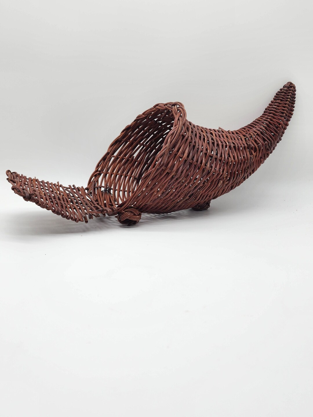 Vintage Cornucopia Basket, Vintage Baskets, Thanksgiving Table Decor ...