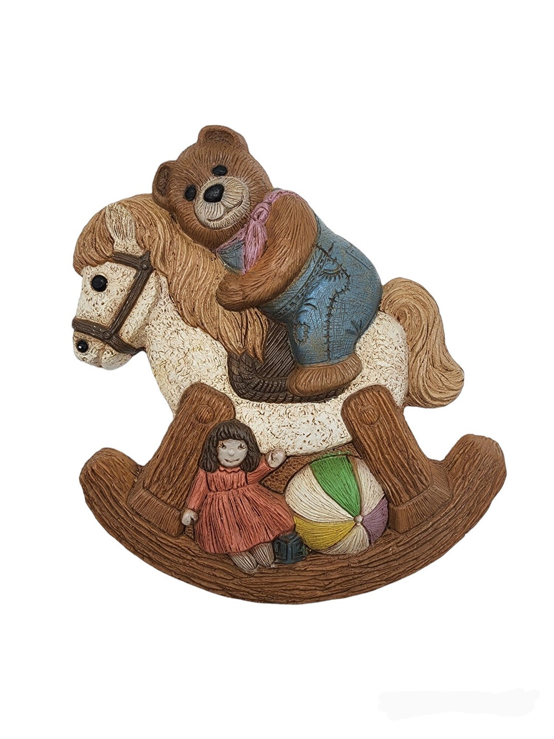 Vintage 1986 Frankies Designs Teddy Bear Rocking Horse, Children's ...