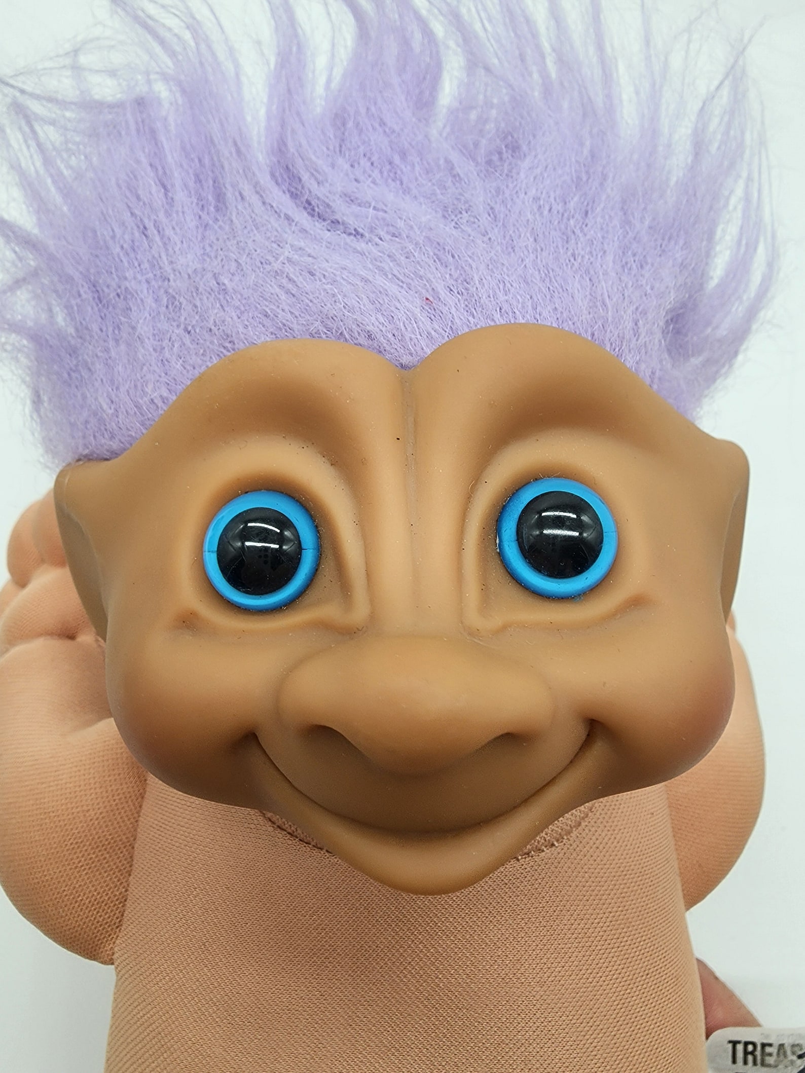 Vintage Plush Treasure Troll Purple Hair Blue Stone - Etsy