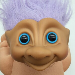 Vintage Plush Treasure Troll, Purple Hair Blue Stone - Etsy