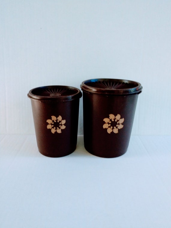 Tupperware Brown Canister's Set of 2 | Etsy