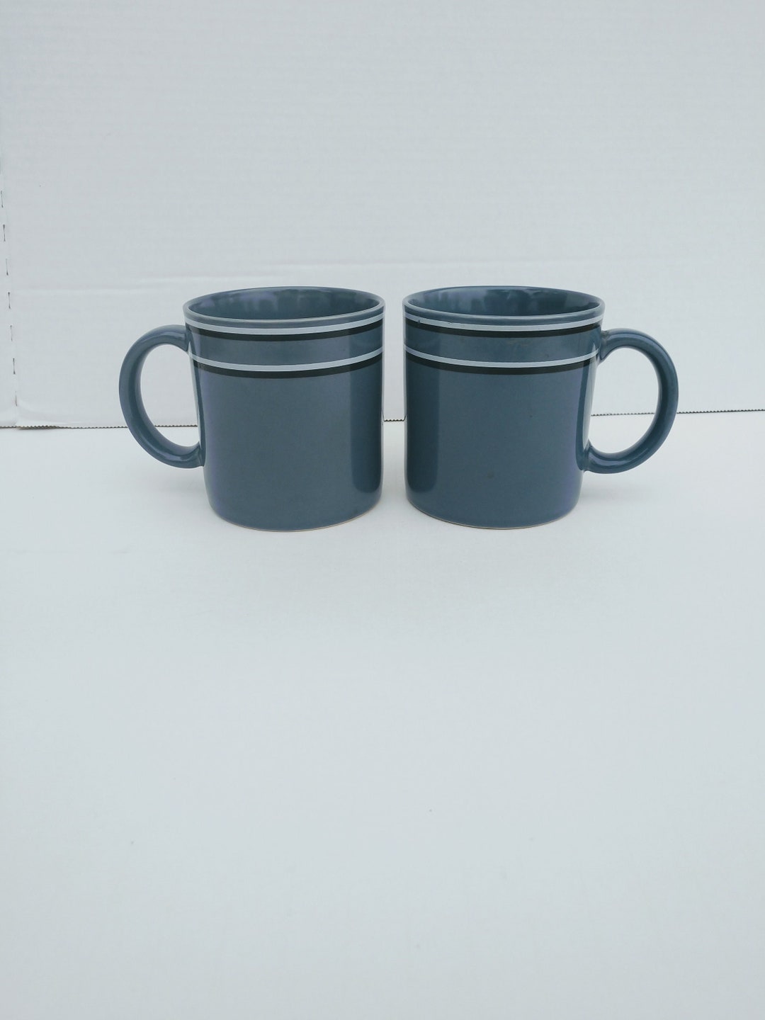 Vintage Gray Coffee Mugs, Stoneware Coffee Cups - Etsy