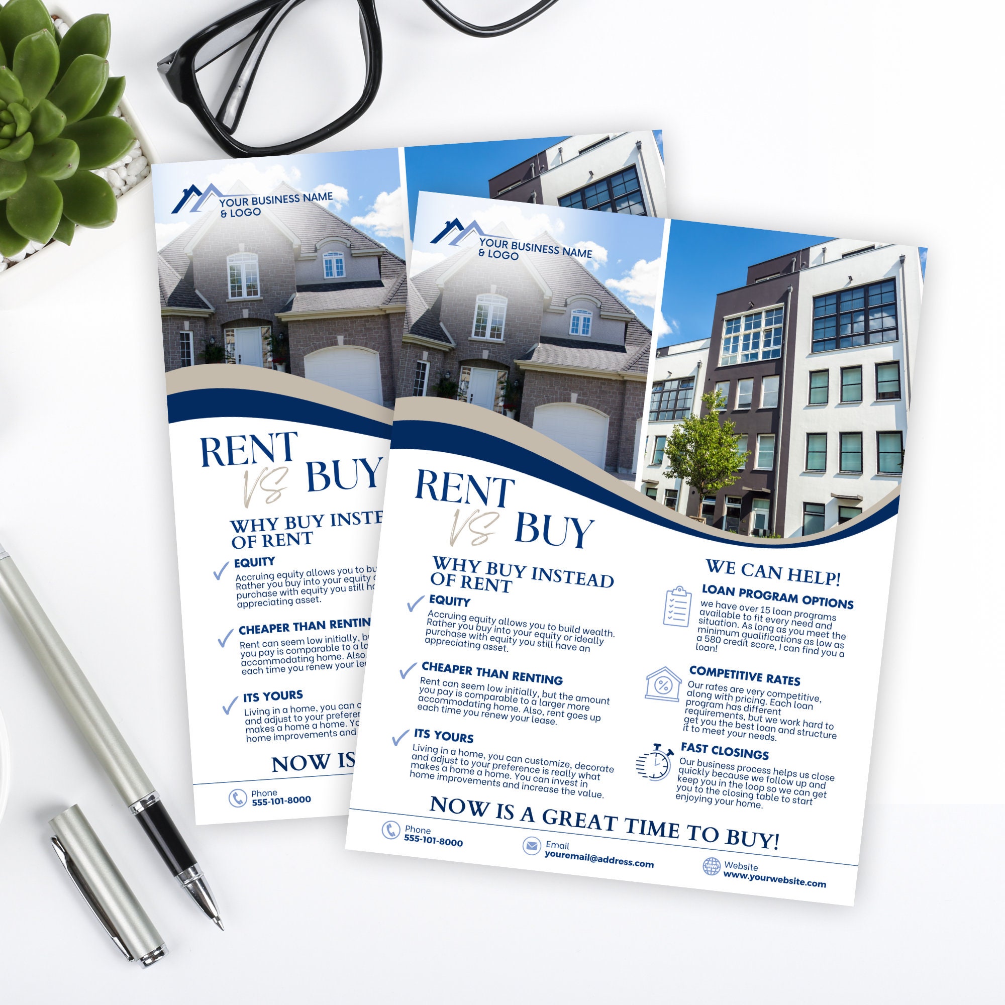 Rent Vs Buy Flyer | Mortgage Flyer | Mortgage Marketing | First-time ...