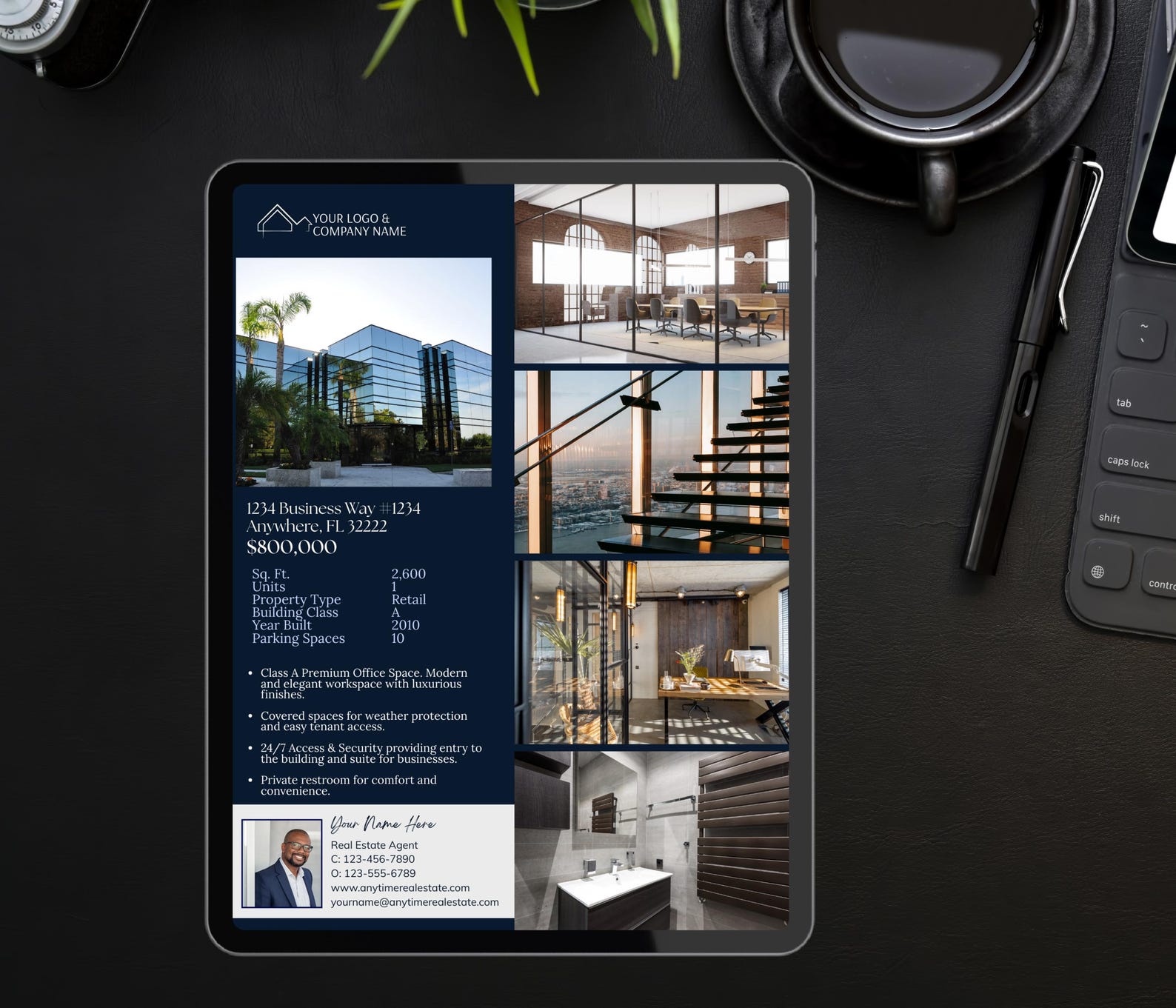 Commercial Real Estate Flyer Template: Agent Marketing (canva Editable ...