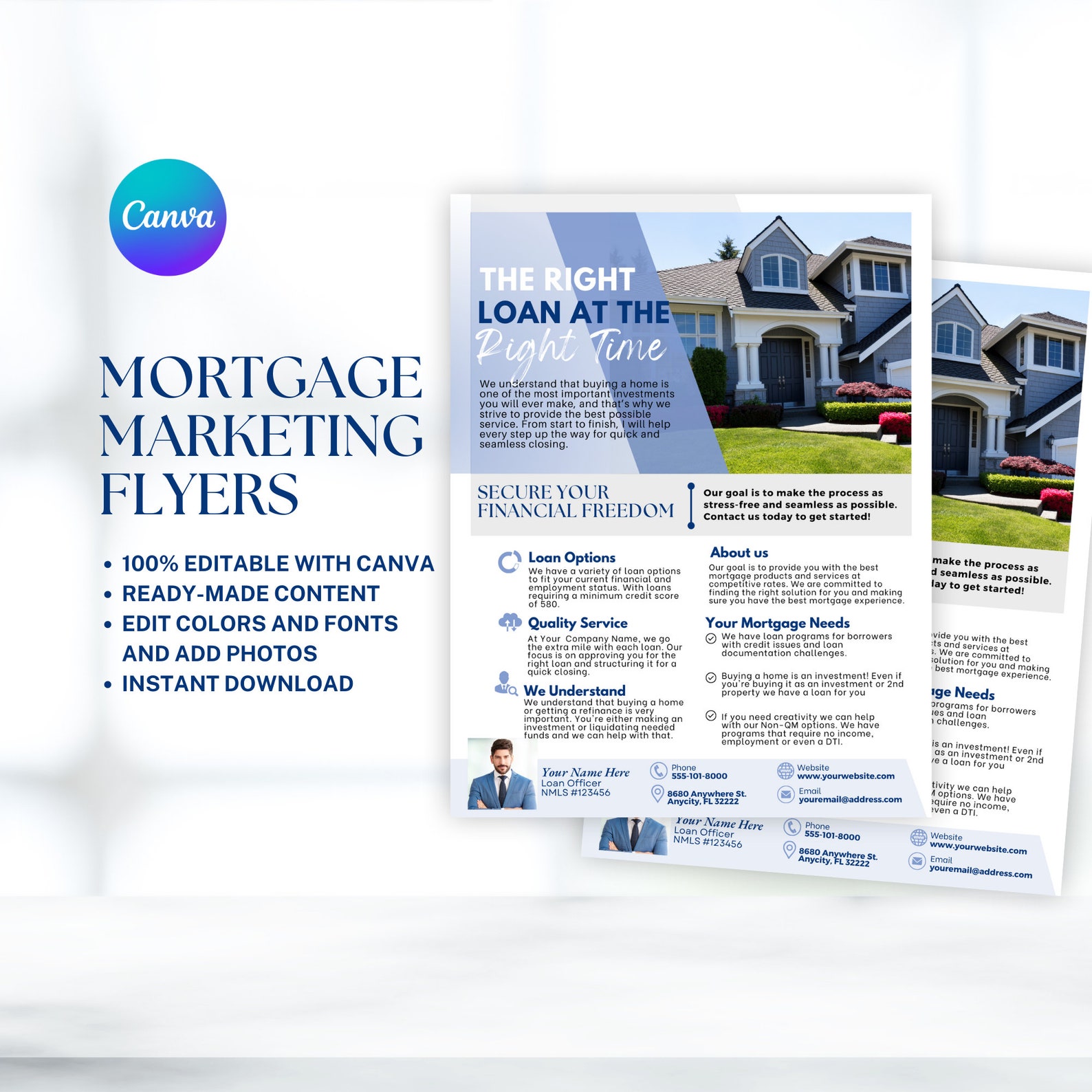 Mortgage Loan Marketing Flyers Bundle: Editable Templates (PDF) - Etsy