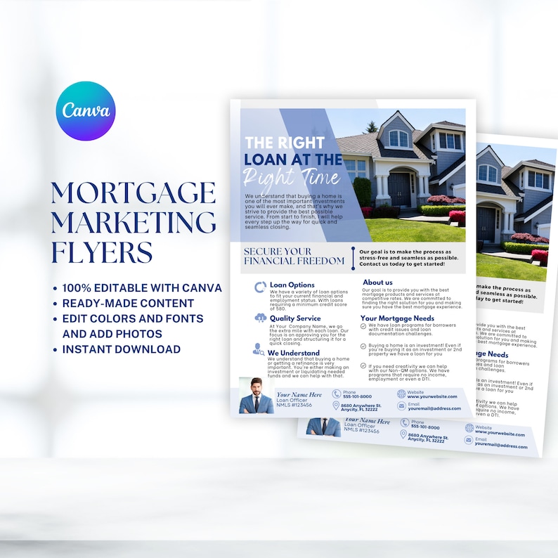 Mortgage Loan Marketing Flyers Bundle: Editable Templates (PDF) - Etsy