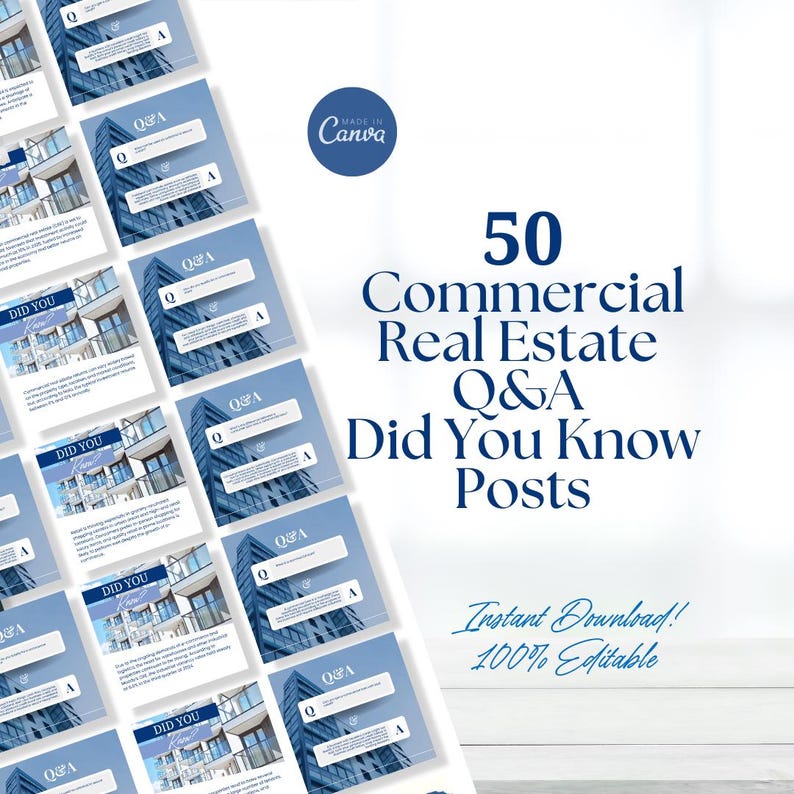 Commercial Real Estate Q&A Social Media Posts (PDF) - Etsy