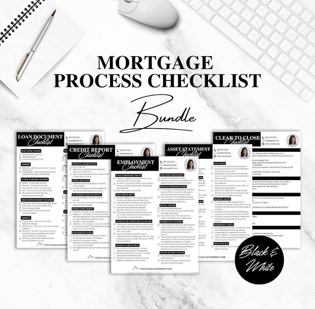 Mortgage Process Checklist Bundle: Loan Officer Templates (PDF) - Etsy