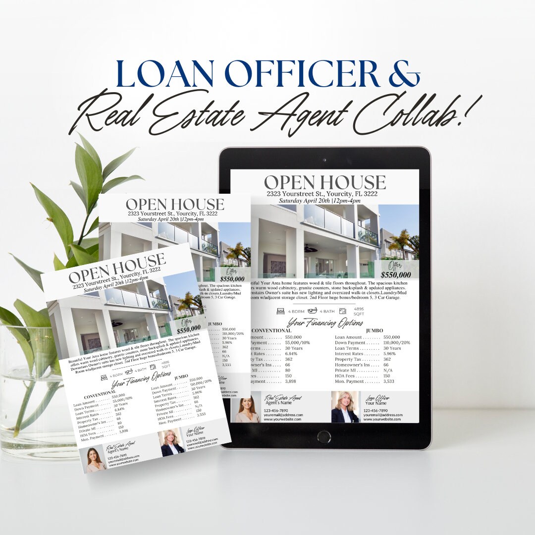 Open House Flyer | Loan Officer Marketing | Mortgage Flyer | Mortgage ...