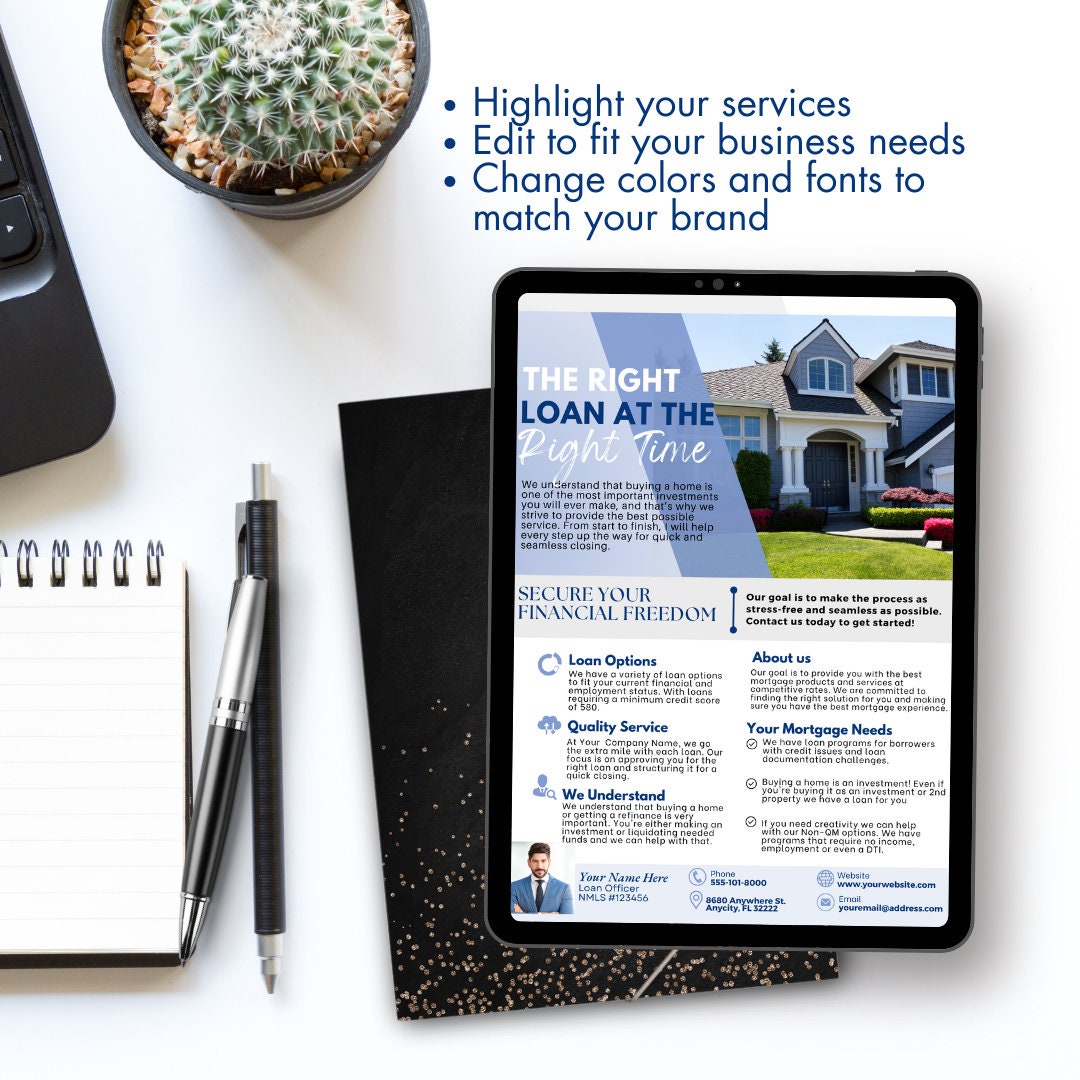Mortgage Loan Marketing Flyers Bundle: Editable Templates (PDF) - Etsy