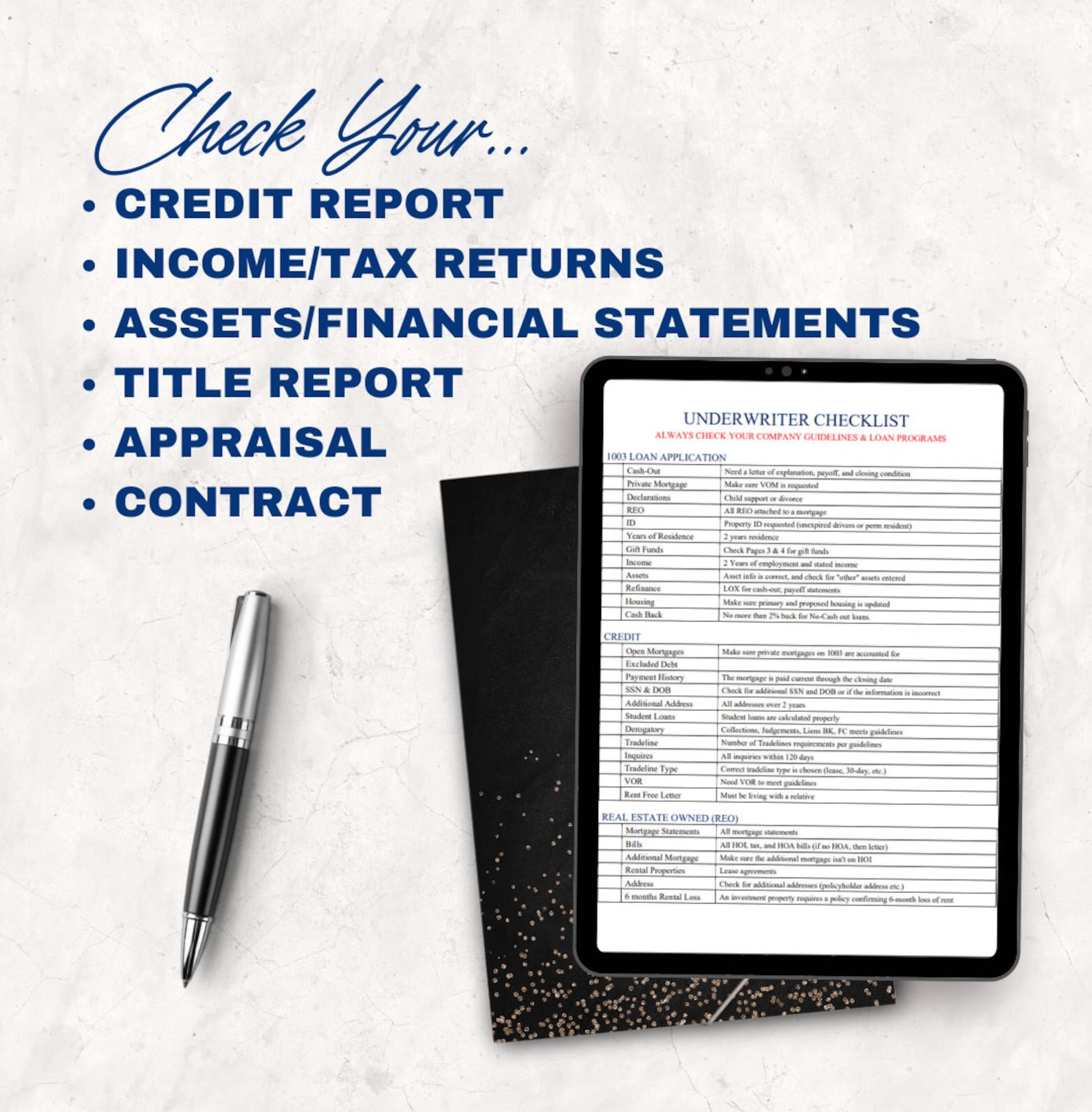 Mortgage Underwriter Checklist: Loan Pre-approval Tool (PDF) - Etsy