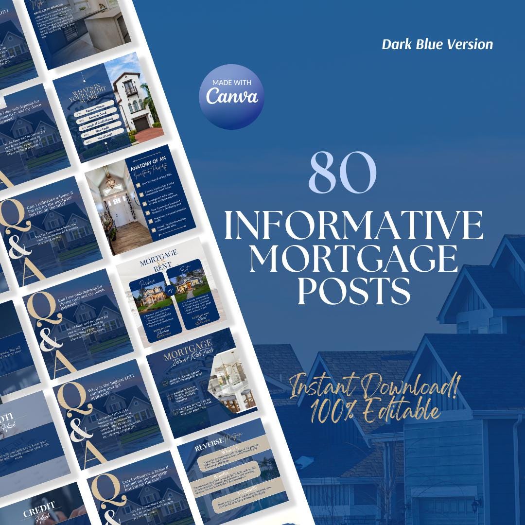 80 Mortgage Infographics: Loan Officer Marketing Templates (digital ...