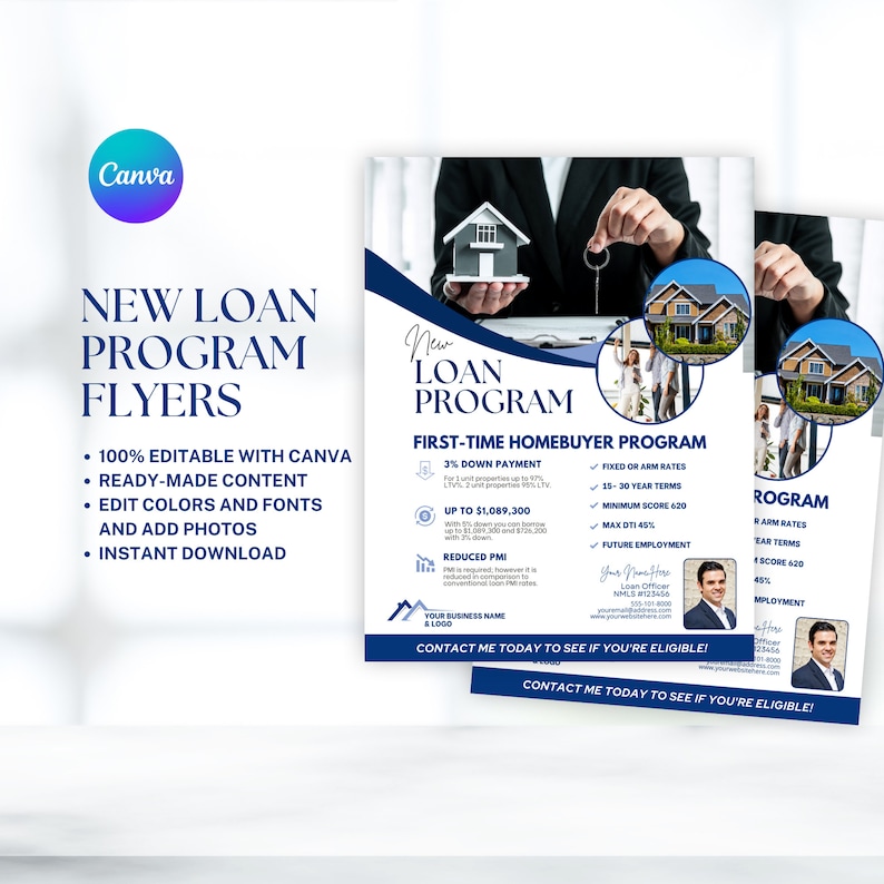 Mortgage Loan Program Flyer: Real Estate Marketing Template (canva PDF ...