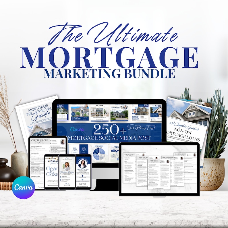 Mortgage Broker Marketing Kit: 250+ Social Media Templates (canva) - Etsy