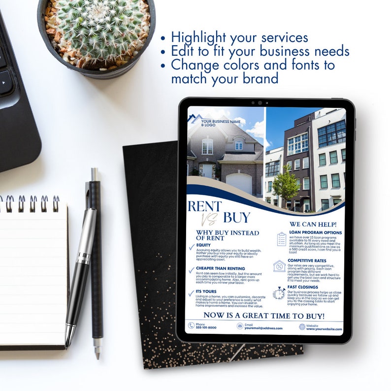 Rent Vs Buy Flyer | Mortgage Flyer | Mortgage Marketing | First-time ...