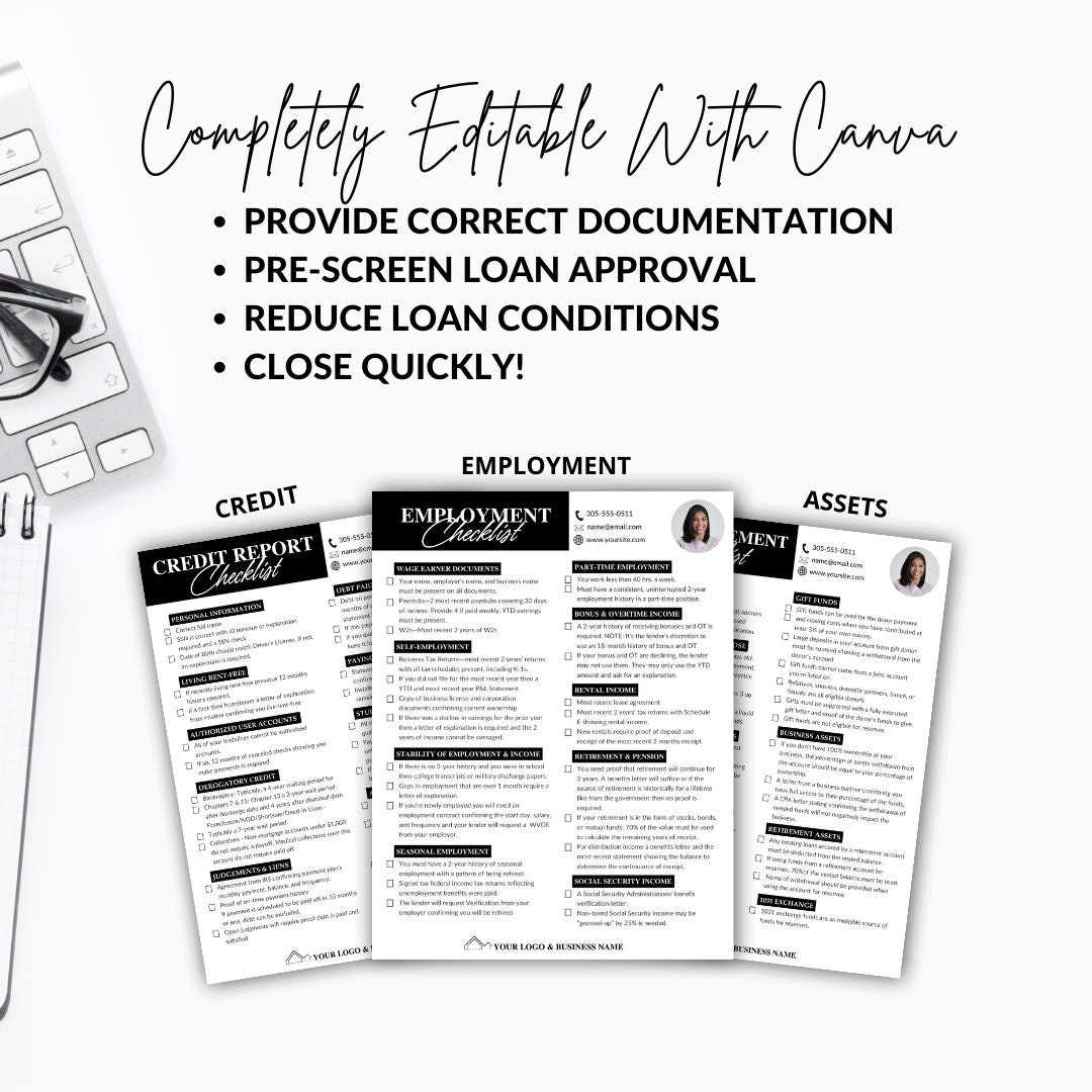 Mortgage Process Checklist Bundle: Loan Officer Templates (PDF) - Etsy
