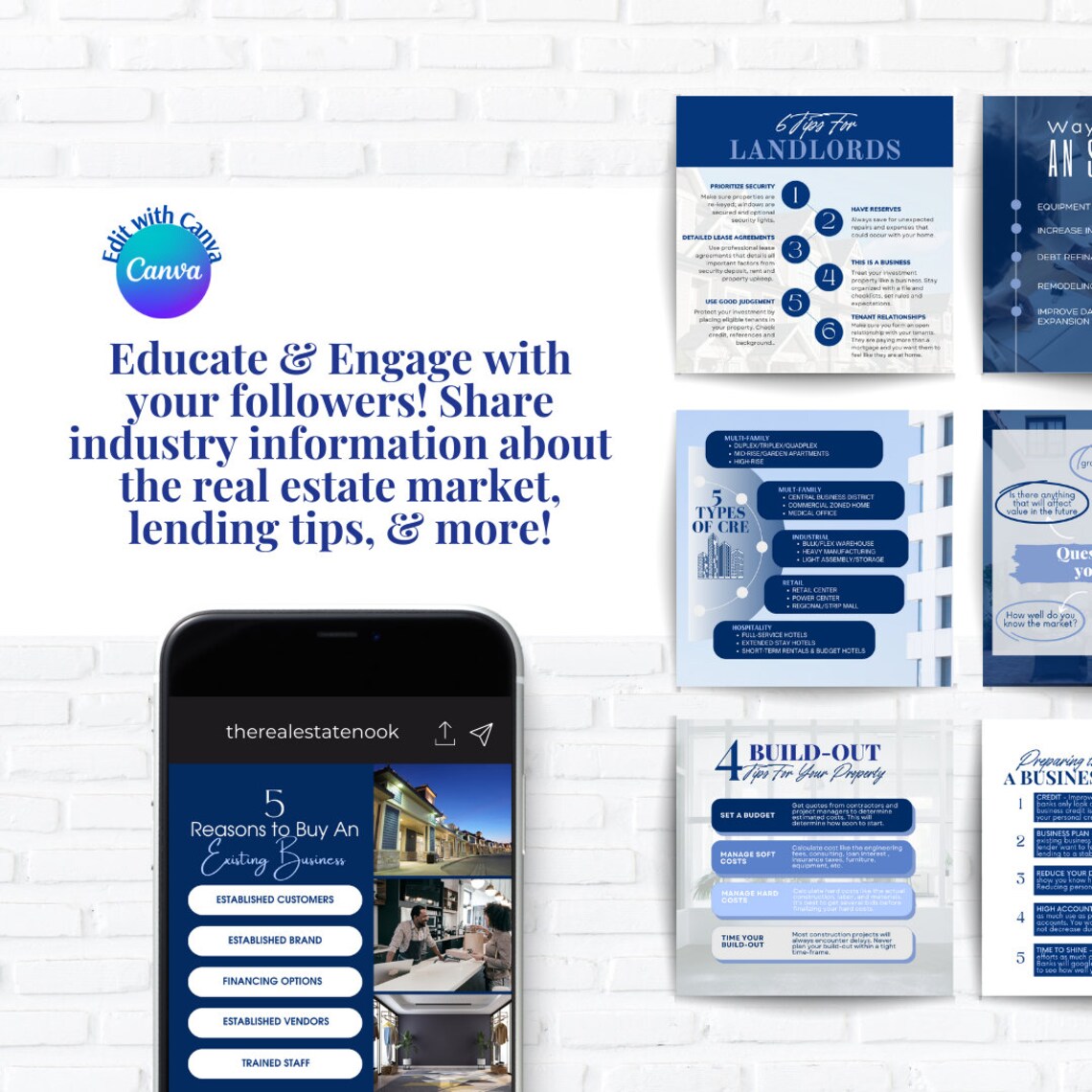 Commercial Real Estate Informative Posts: Social Media Templates (canva ...