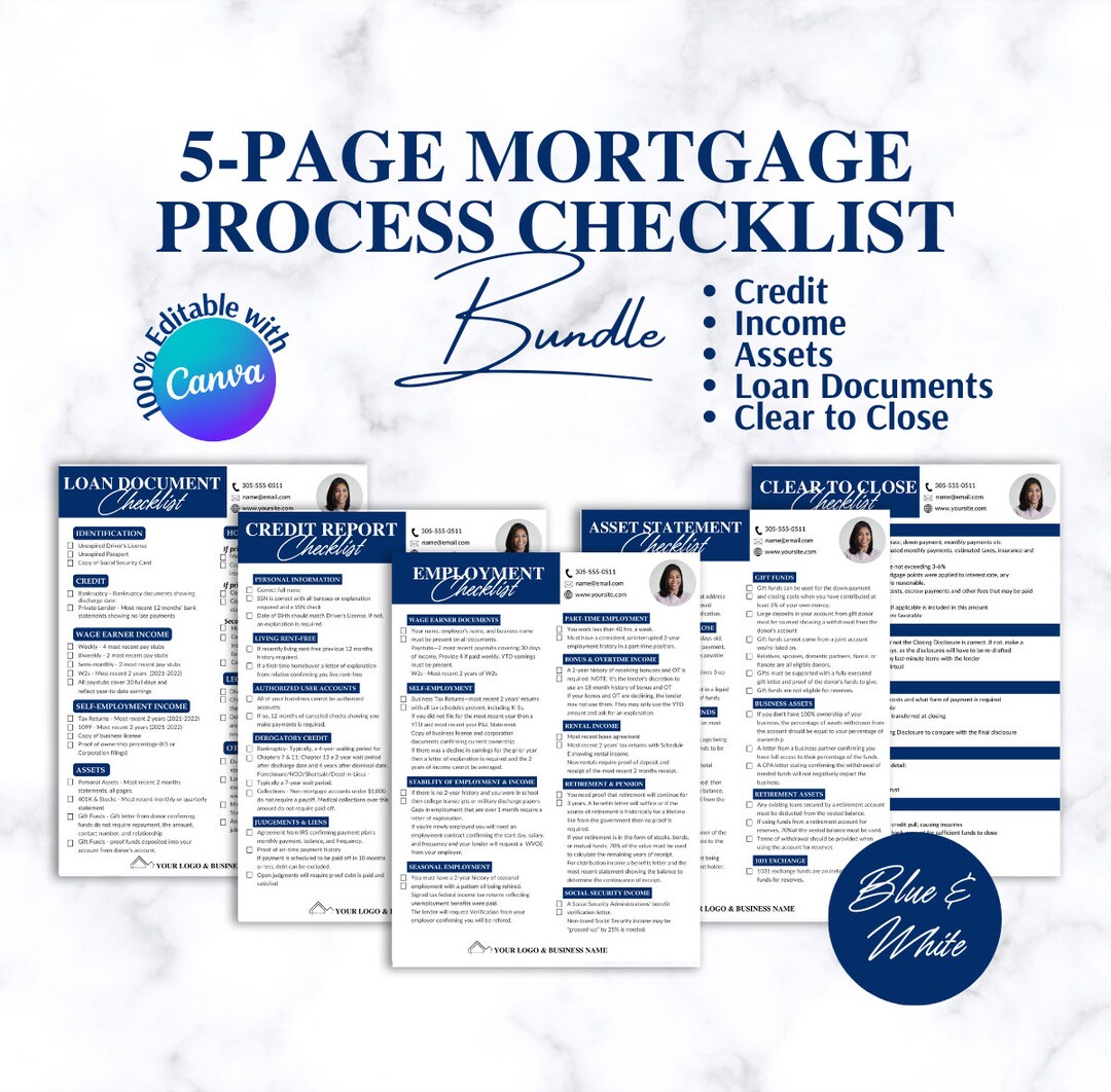 Mortgage Process Checklist Mortgage Broker Templates Loan - Etsy