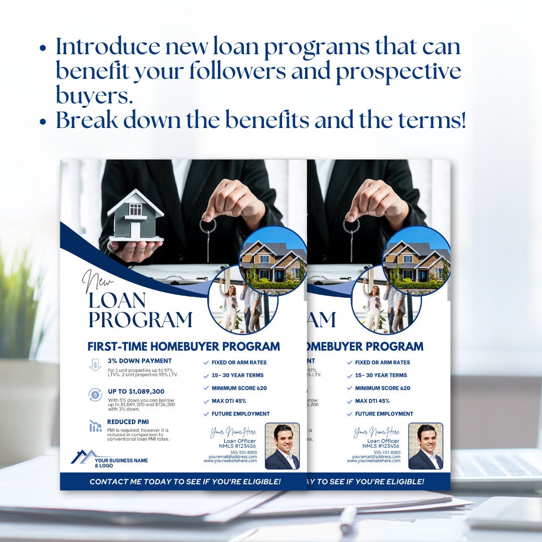 Mortgage Loan Program Flyer: Real Estate Marketing Template (canva PDF ...