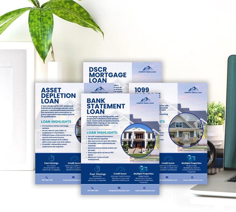 Non-qm Mortgage Loan Flyers: Editable Marketing Templates (canva) - Etsy