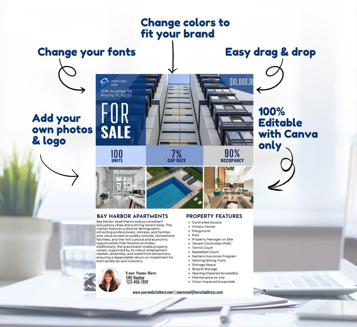 Commercial Real Estate Flyer Template | Agent Marketing (canva Editable ...