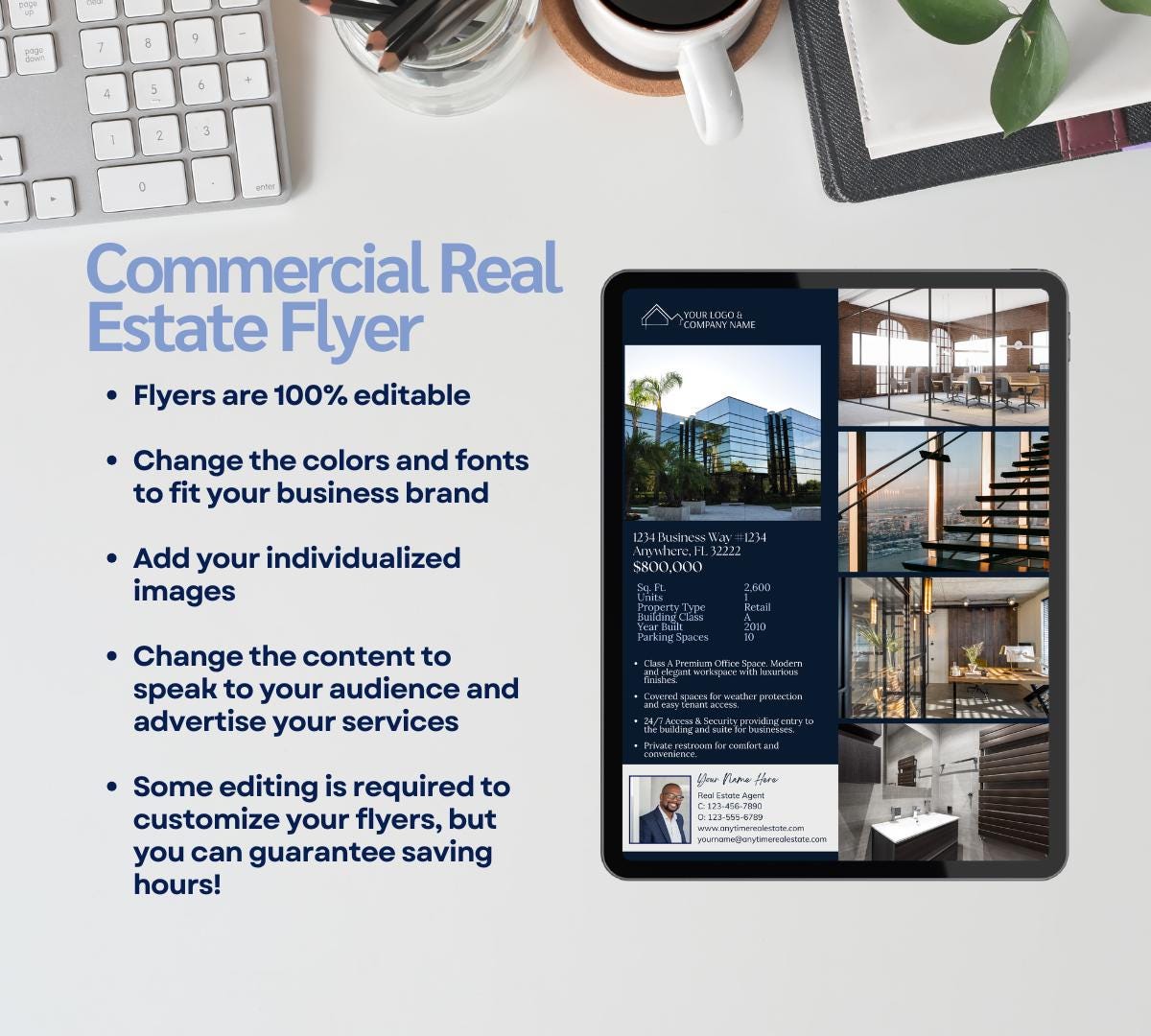 Commercial Real Estate Flyer Template: Agent Marketing (canva Editable ...
