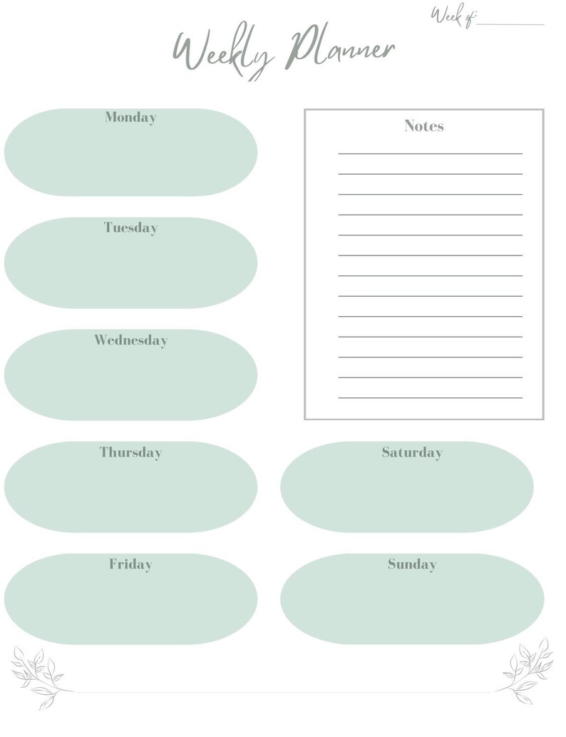 Printable Weekly Planners - Etsy