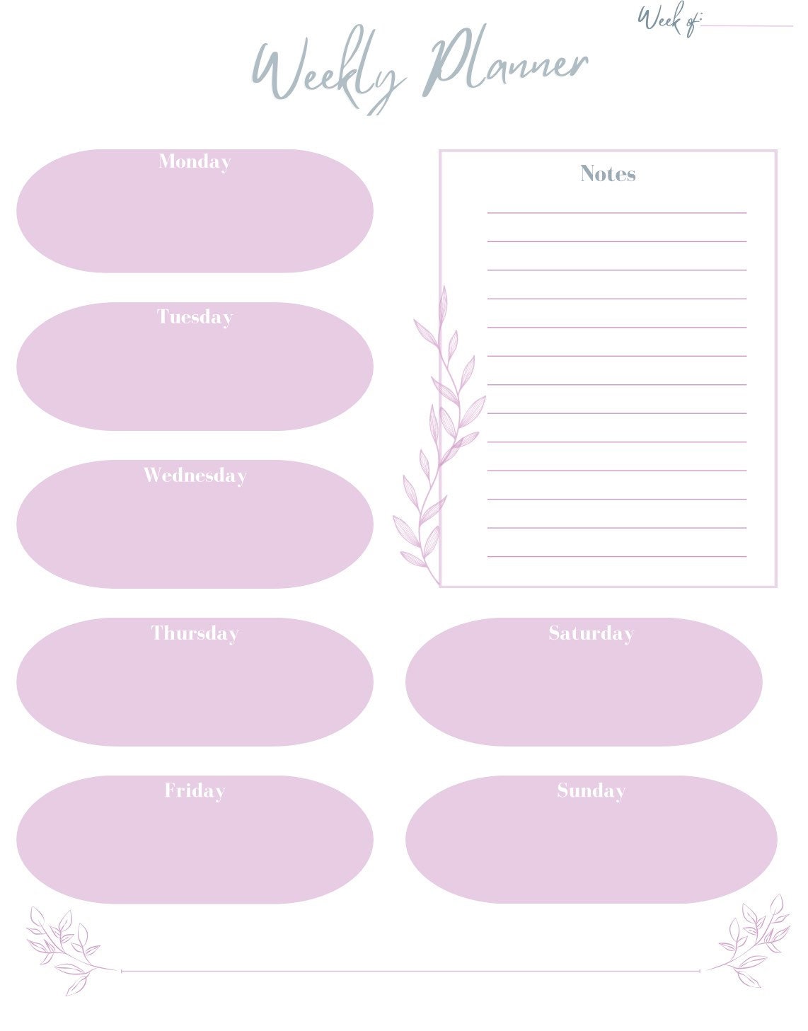 Printable Weekly Planners - Etsy