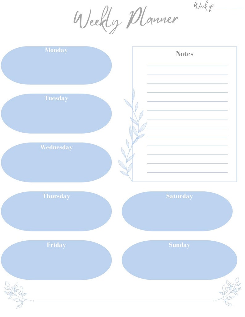 Printable Weekly Planners - Etsy