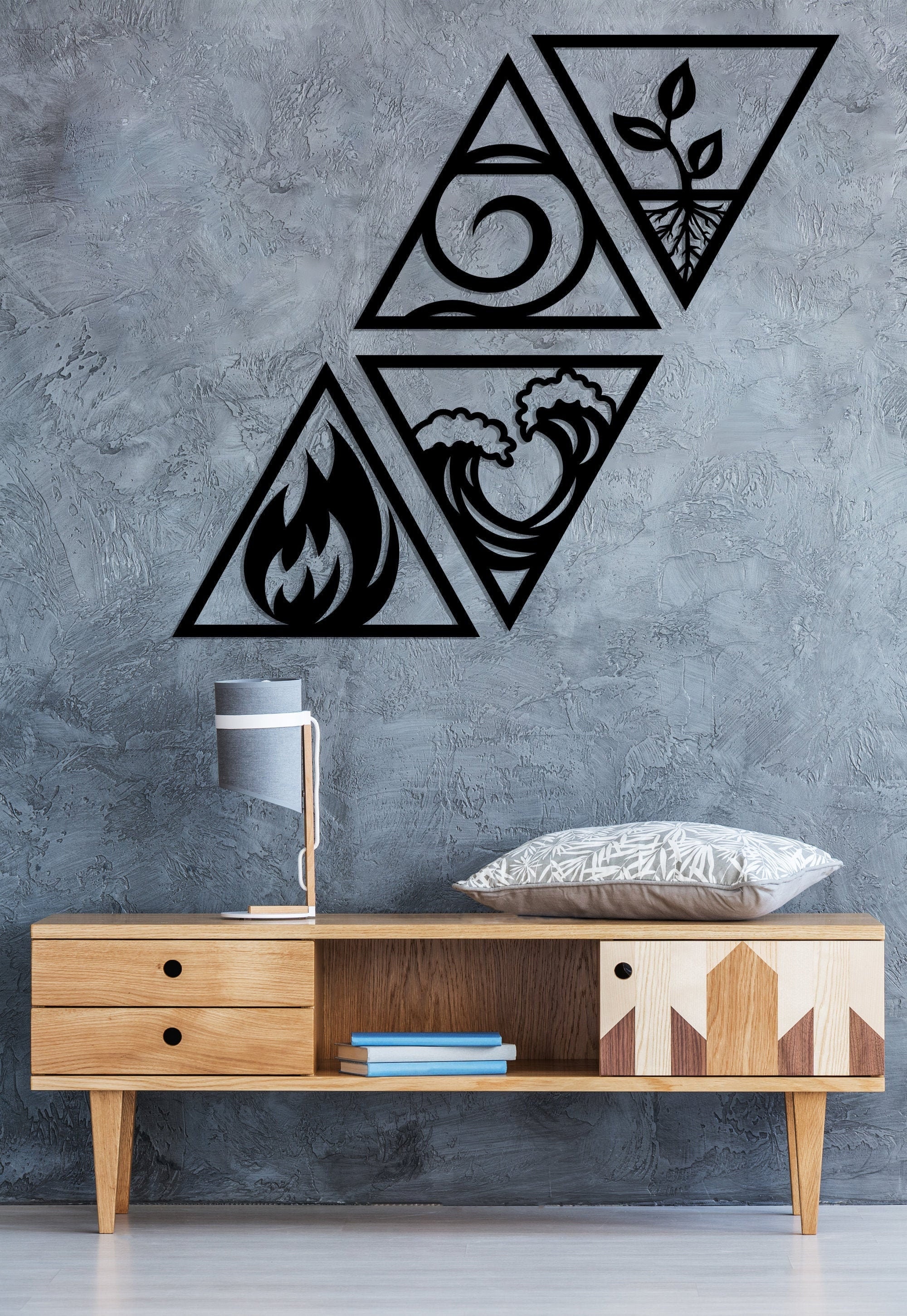 Four Elements Wall Decor Four Elements Art 4 Elements Wood - Etsy
