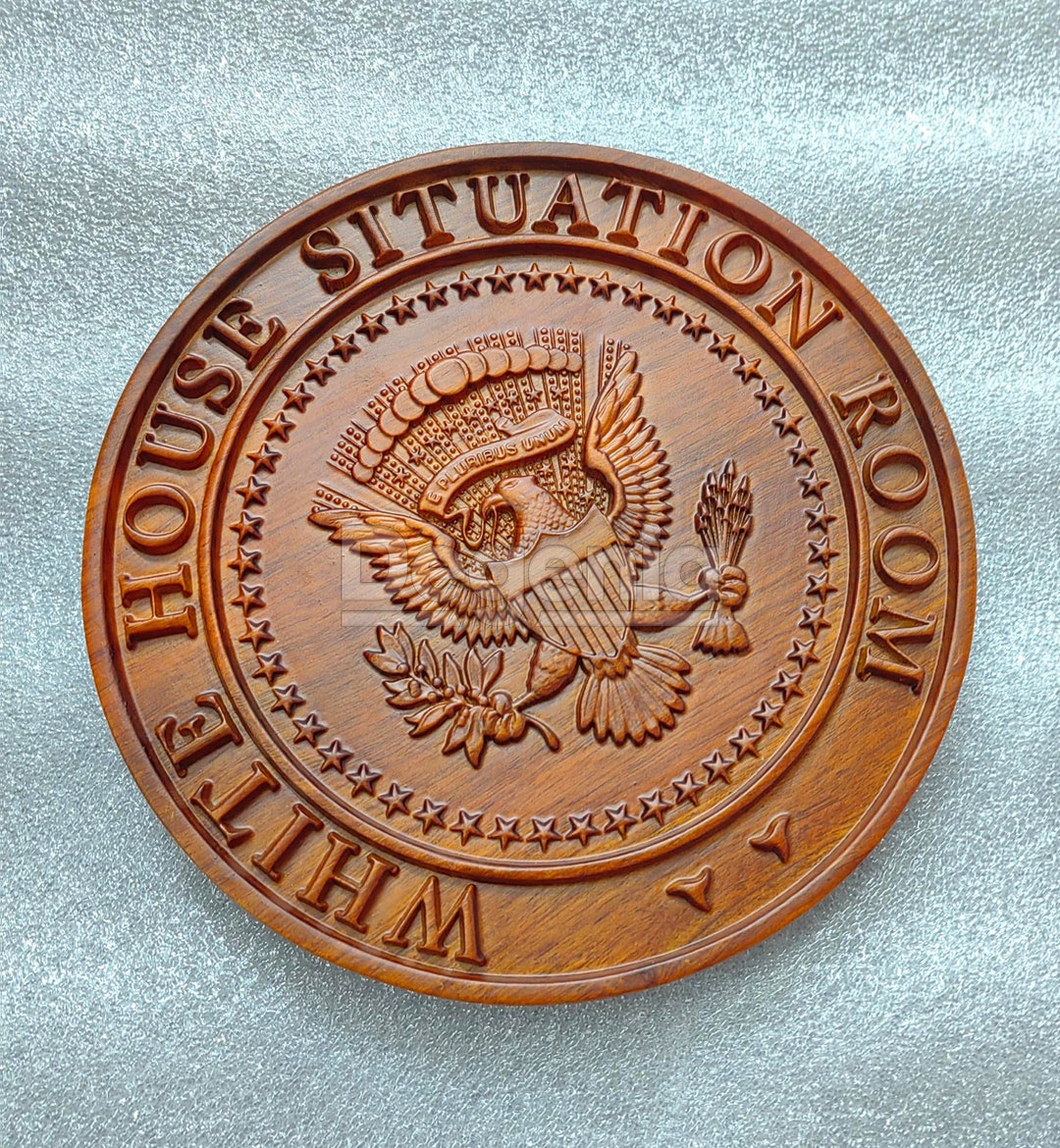 8" Situation Room Presidential Seal of the President Plaque in Mahogany ...