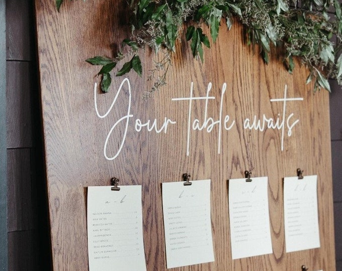 Seating Chart Sign Transferable Vinyl Decal - Your Table Awaits - Etsy