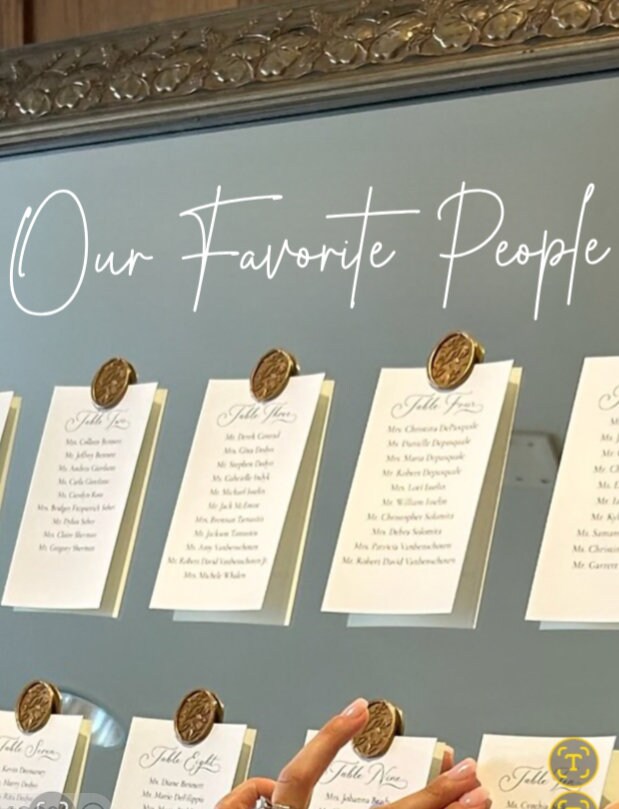 Seating Chart Sign Transferable Vinyl Decal Our Favorite People - Etsy