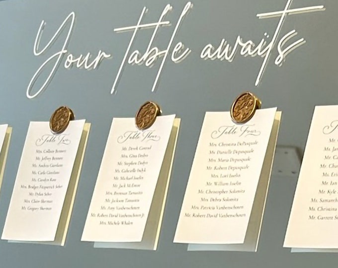Seating Chart Sign Transferable Vinyl Decal Your Table Awaits - Etsy