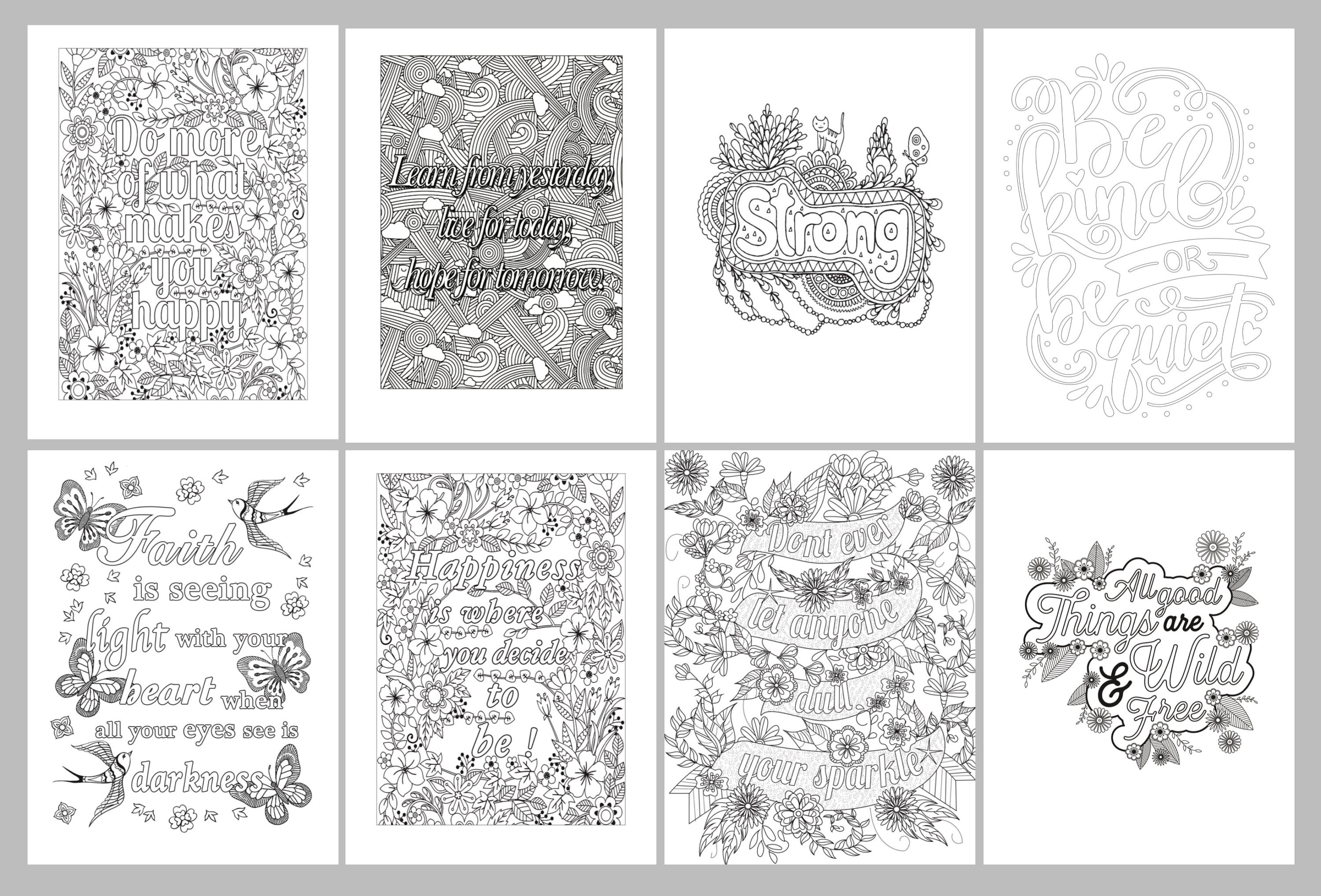 30+ Inspirational Quotes Coloring Pages, PRINTABLE - Etsy